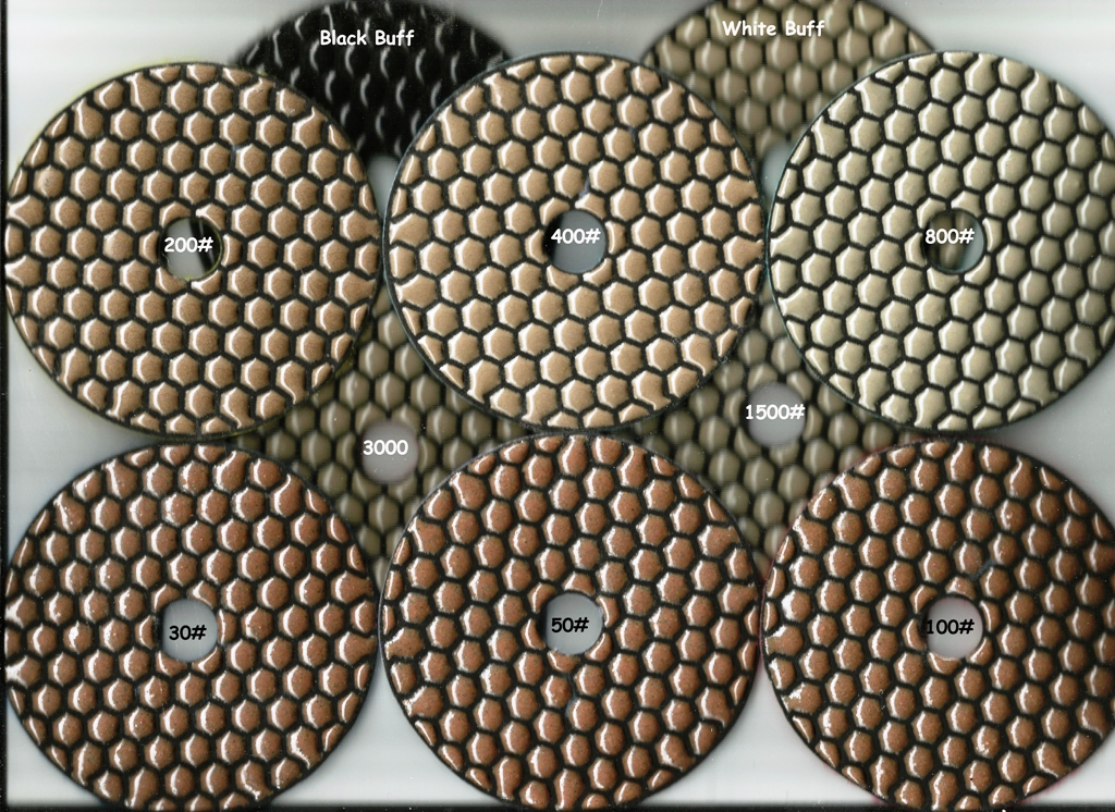 Dry Ceramica Diamond Polishing pads full set 10 mixed grits 100mm ...